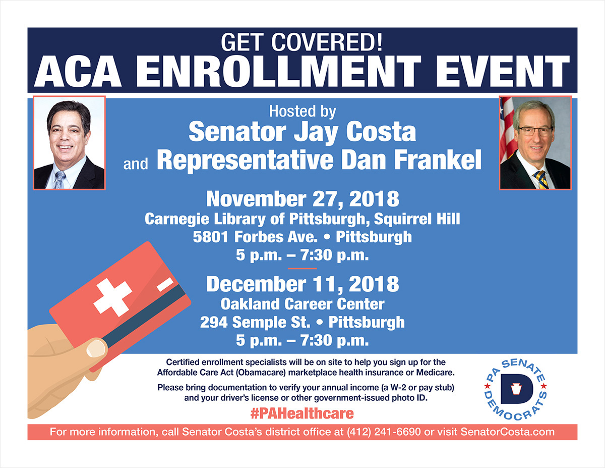 Sen. Costa & Rep. Frankel to Host Insurance Enrollment Events - State ...